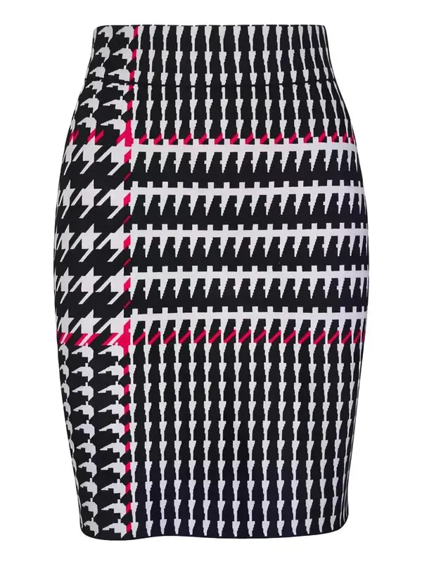 Akris Houndstooth Mini Skirt - Black