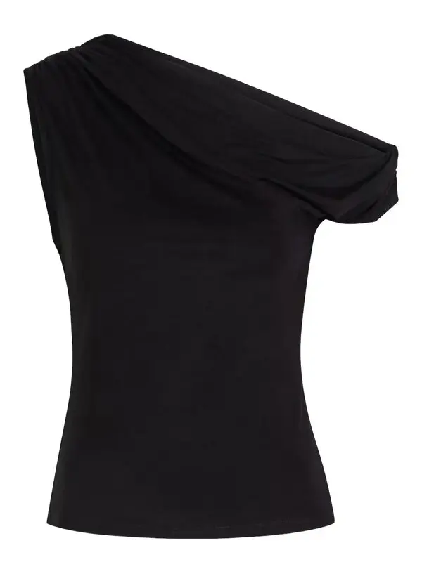 REFORMATION Belle One-shoulder Blouse - Black