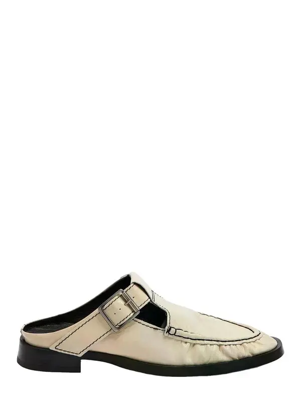 MIISTA Gianna Buckle Mules - Neutrals