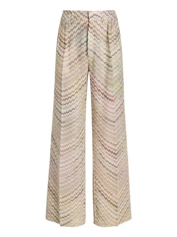 Missoni Chevron-pattern Tailored Trousers - Neutrals
