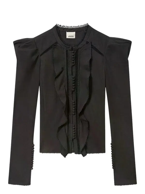 Isabel Marant Calina Ruffled Shirt - Black