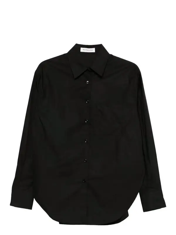 THE FRANKIE SHOP Lui Curved Hem Shirt - Black