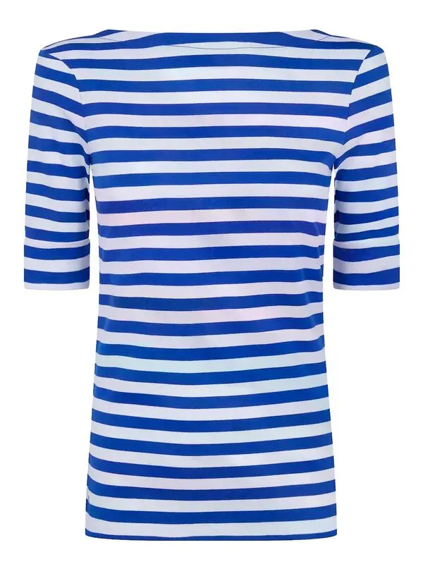 Ralph Lauren Striped Half-sleeve Top - Blue