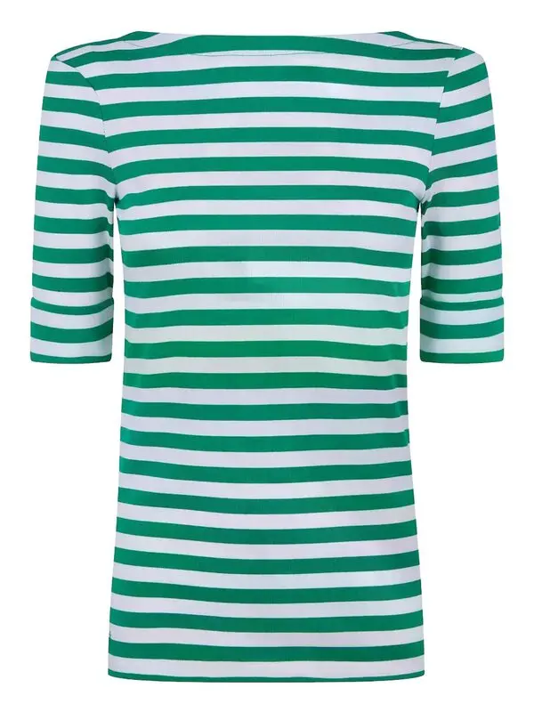 Ralph Lauren Striped Half-sleeve Top - Green