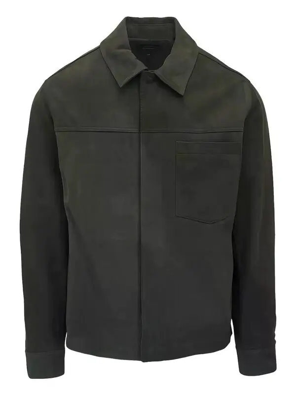 Vince Sycamore Pocket Leather Jacket - Green