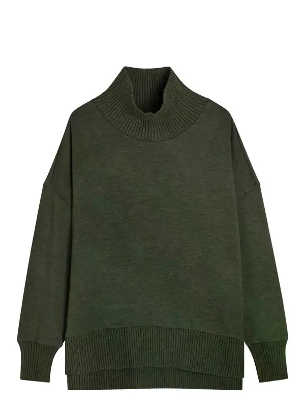Varley Barker Ribbed High-neck Sweater - Green