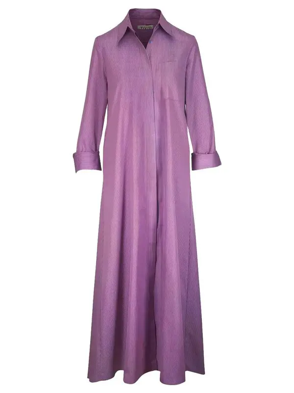 TWP Jenny´s Striped Shirt Maxi Dress - Purple