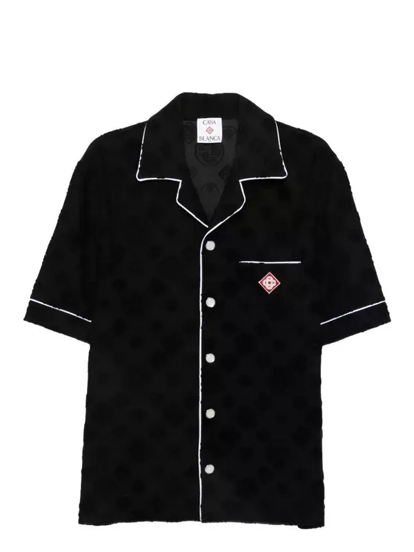 Casablanca Towlling Patterned Piped Shirt - Black