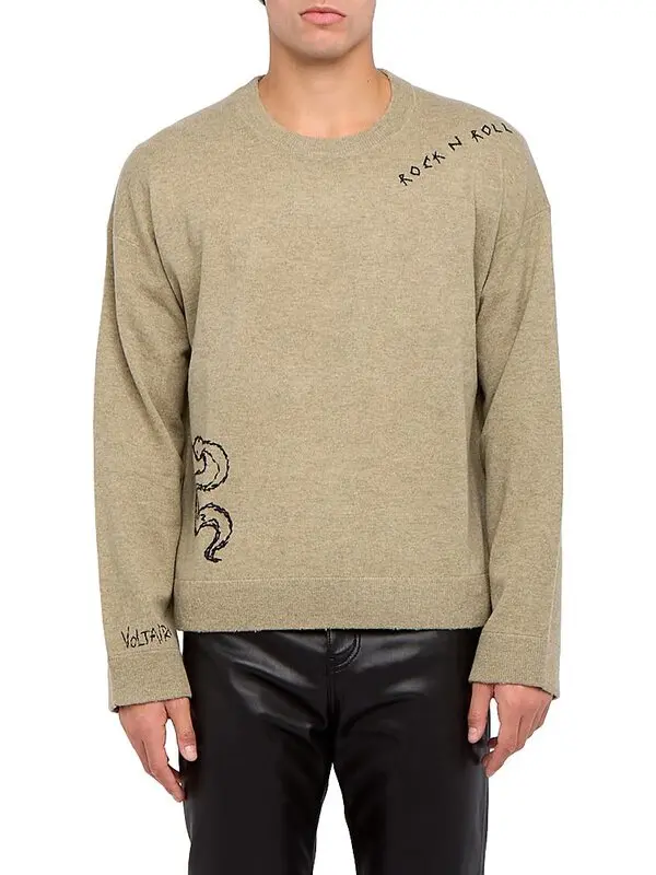 Zadig&Voltaire Marko Sketch Crewneck Sweater - Olive