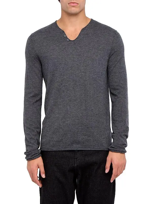 Zadig&Voltaire Monastir Cashmere Henley Sweater - Charcoal