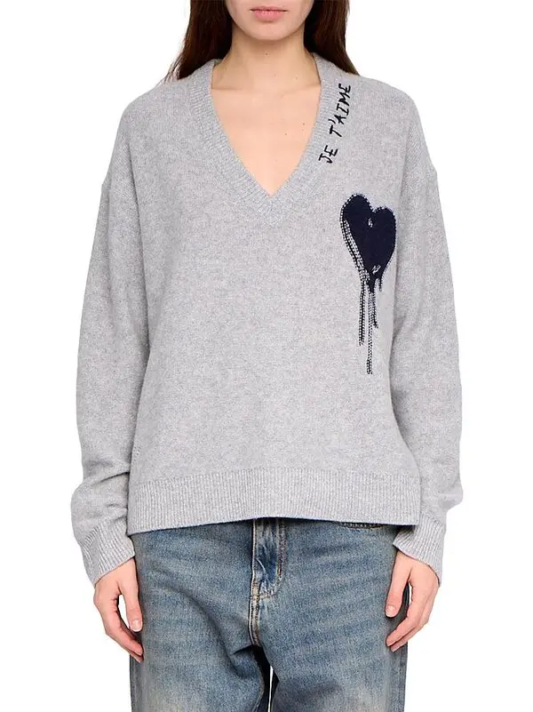 Zadig&Voltaire Mikyaz Cashmere Sweater - Gris Chine
