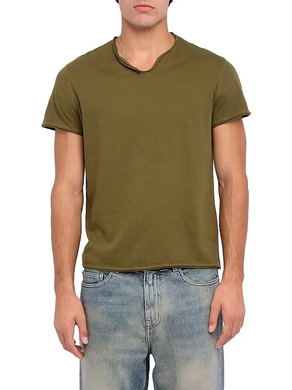 Zadig&Voltaire Monastir Volta Short Sleeve Henley Tee - Tilleul