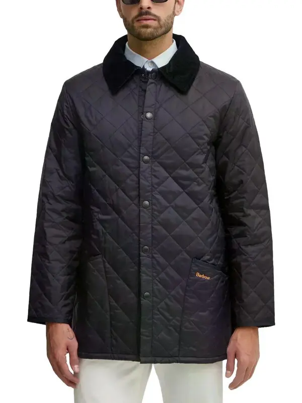 Barbour Liddesdale Corduroy-collar Quilted Jacket - Blue