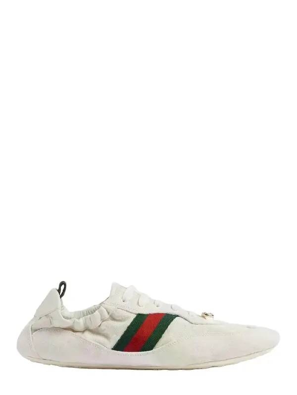 Gucci Striped Suede Sneakers - Neutrals