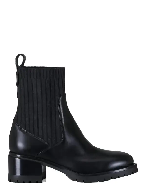 Santoni Ribbed Buckle Boots - Black