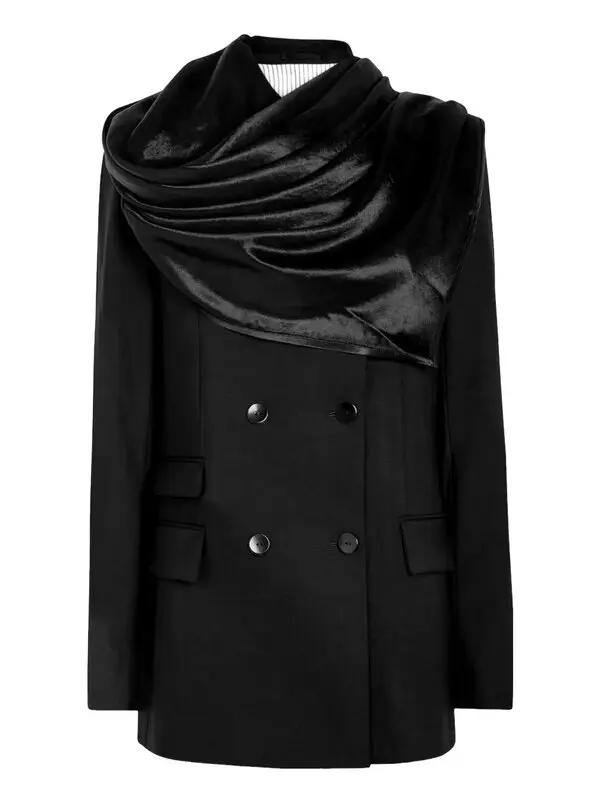 Maria Mcmanus Double-breasted Cloak Blazer - Black