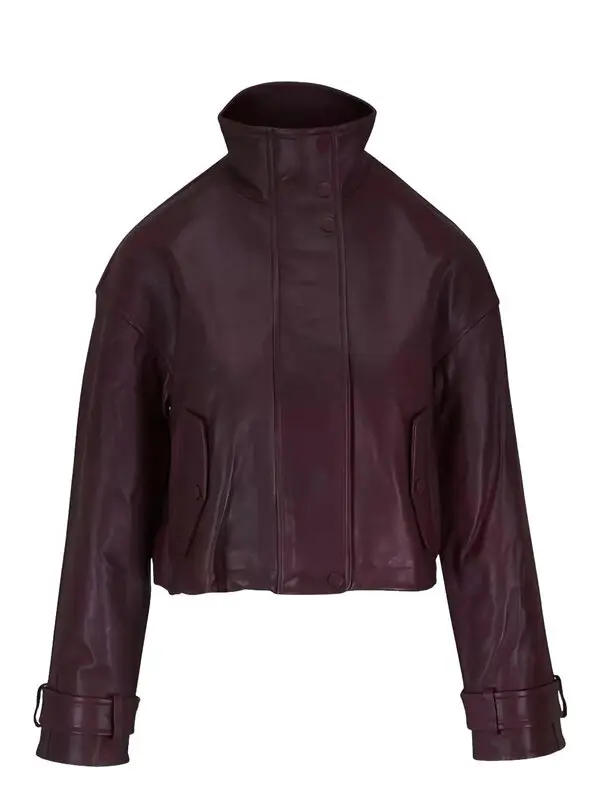 Veronica Beard Buttoned Leather Jacket - Purple