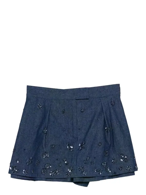 Maje Sequin-embellished Short Shorts - Blue
