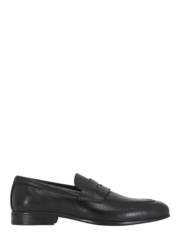 G. BROWN SHOES Grain Leather Loafers - Black