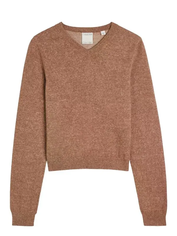 Calvin Klein Celia V-neck Sweater - Brown