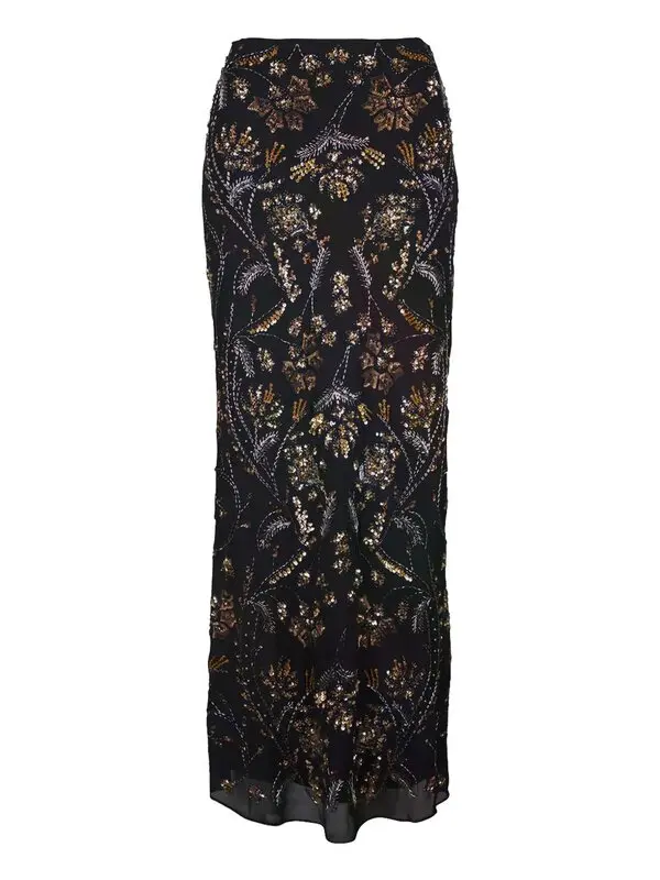 Veronica Beard Medina Sequin-embellished Maxi Skirt - Black