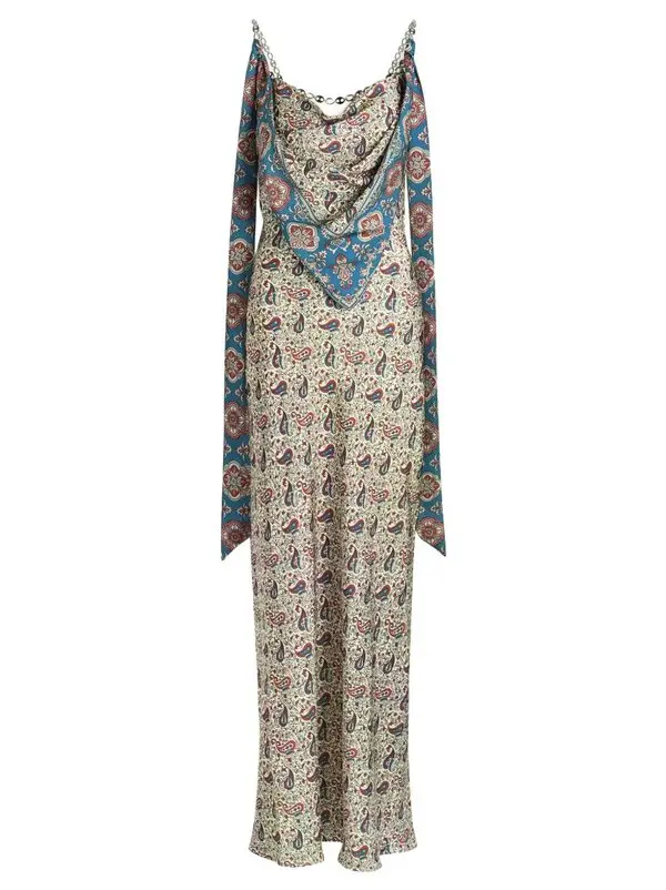 Rabanne Paisley-print Maxi Dress - Neutrals