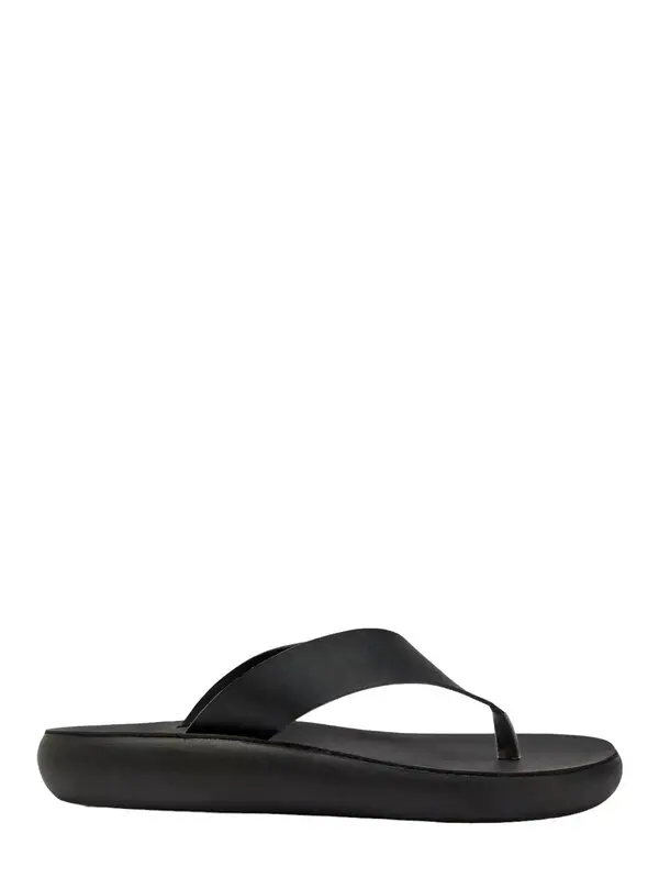 ANCIENT GREEK SANDALS Charys Comfort Leather Flatform Sandals - Black