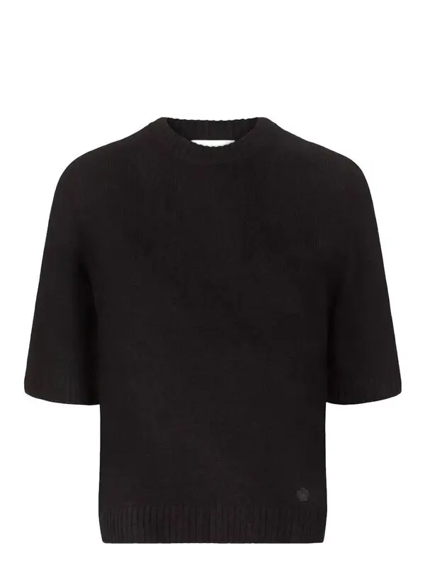 Loulou De Saison Dara Ribbed Short-sleeve Sweater - Black