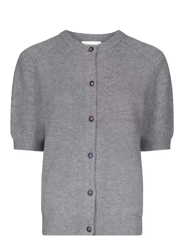 Loulou De Saison Jodi Short-sleeve Buttoned Cardigan - Grey