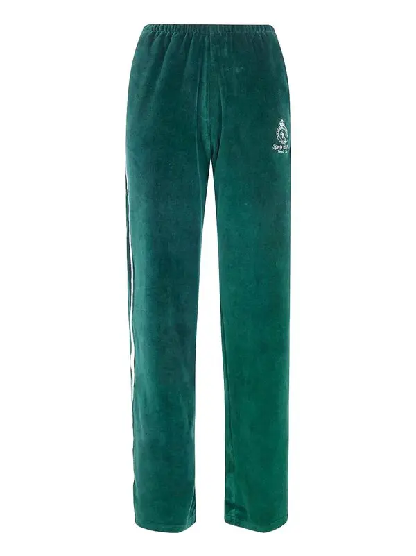 SPORTY & RICH Side-stripe Track Pants - Green