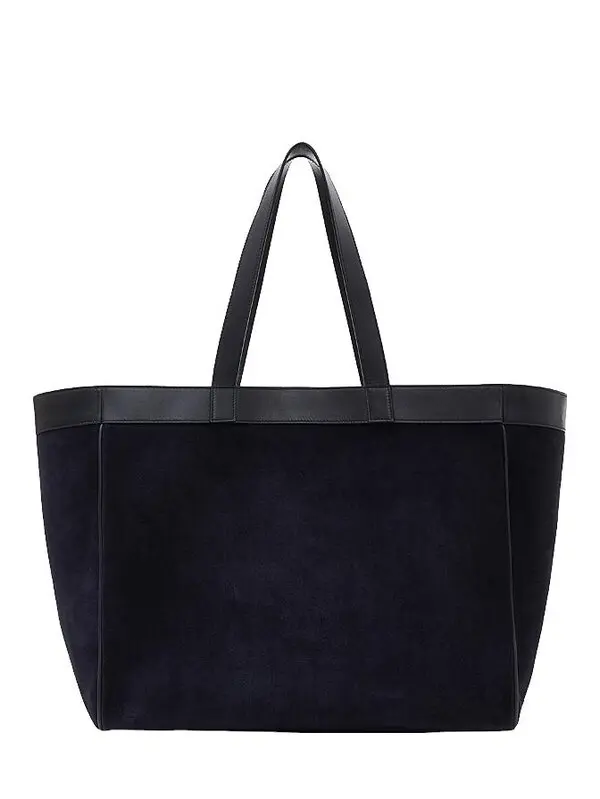 ANINE BING Rio Medium Suede Tote - Navy