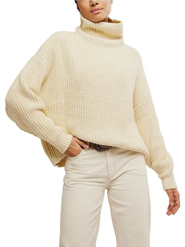 Free People Swim Too Deep Turtleneck Sweater - Birch