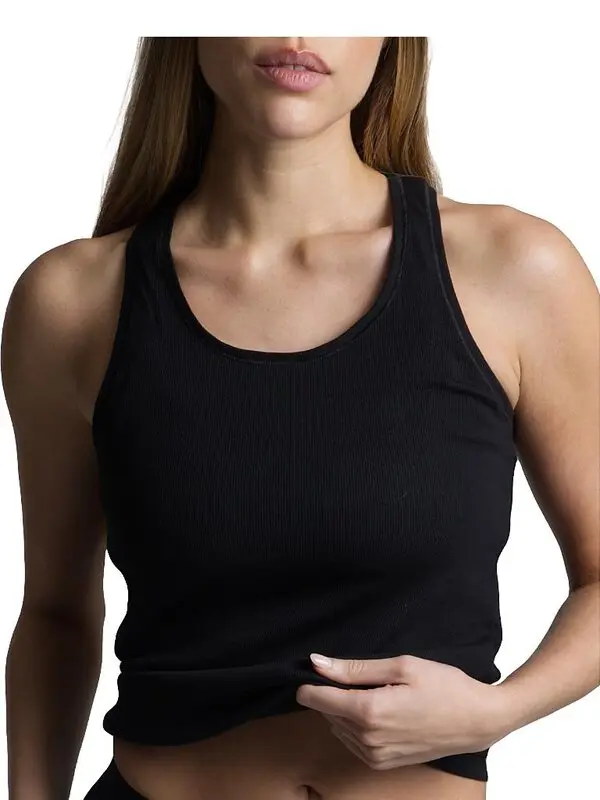 WOXER Pima Cotton Ribbed Tank Top - Black