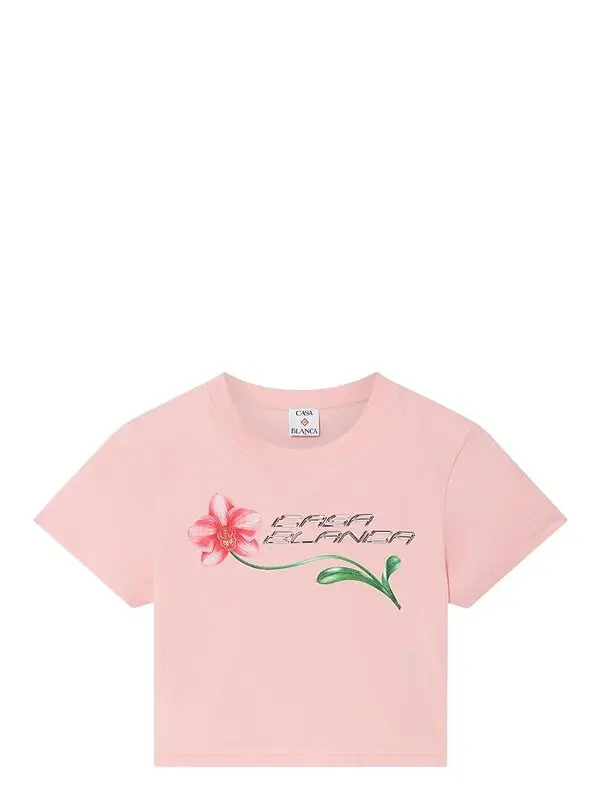 Casablanca Cropped Baby Tee - Orchid Logo