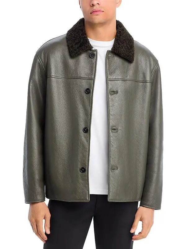 FRAME Shearling Jacket - Dark Olive