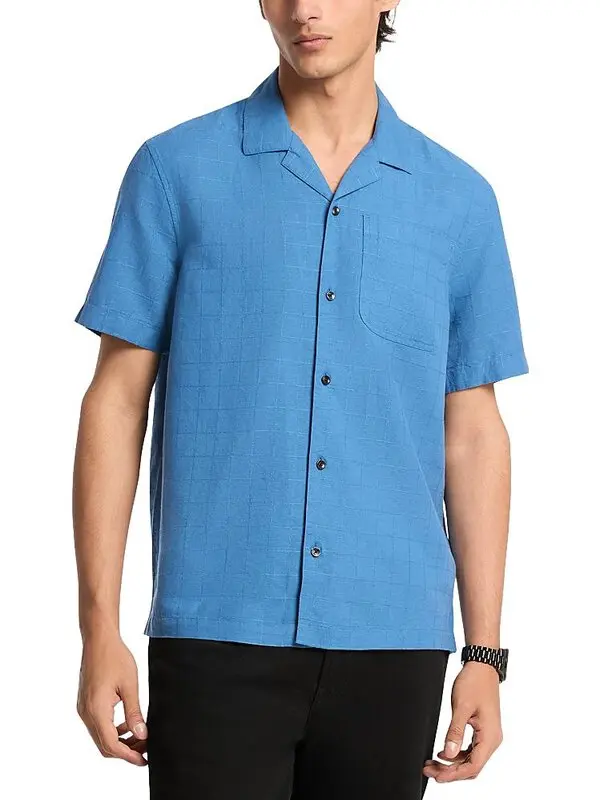 Michael Kors Relaxed Fit Camp Shirt - Heritage Blue