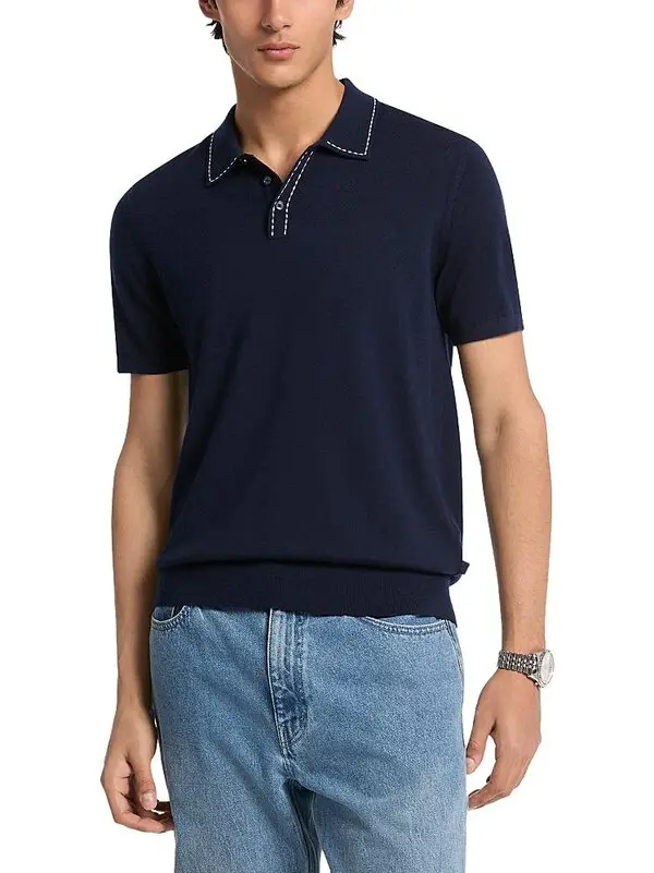 Michael Kors Merino Stitch Polo Shirt - Midnight