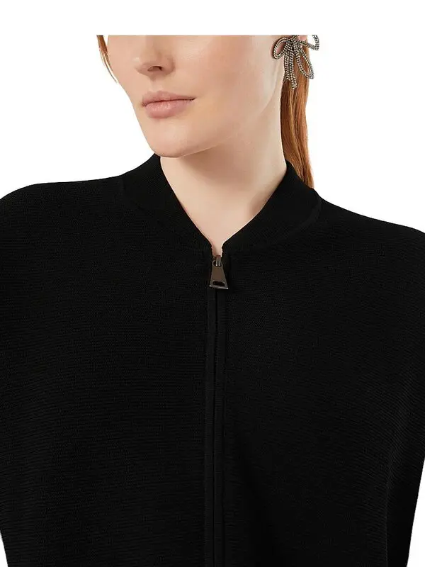 Marina Rinaldi Links-stitched Zip-up Cardigan - Black