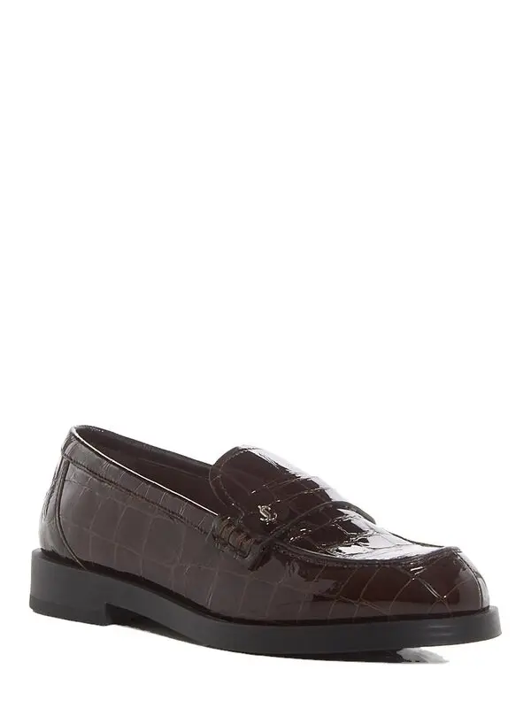 JIMMY CHOO Ivy Croc Embossed Loafers - Sambuco