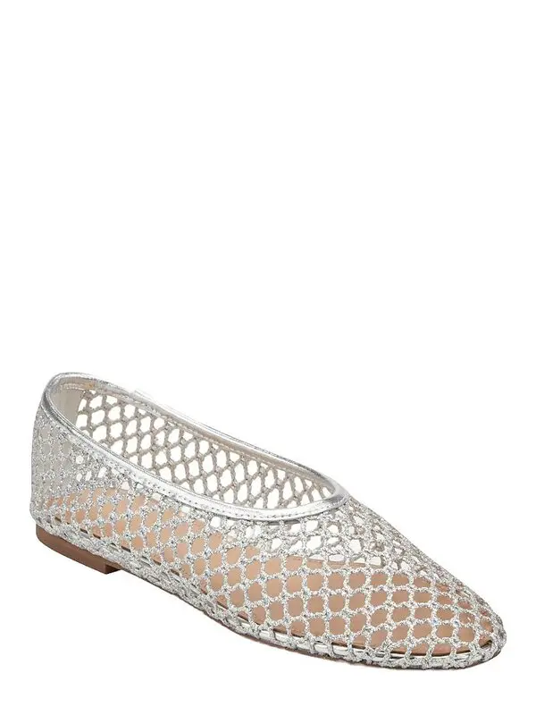 MARC FISHER LTD. Jazlyn Woven Dress Flats - Silver