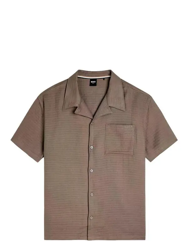 BOSS Pocket Textured Shirt - Brown