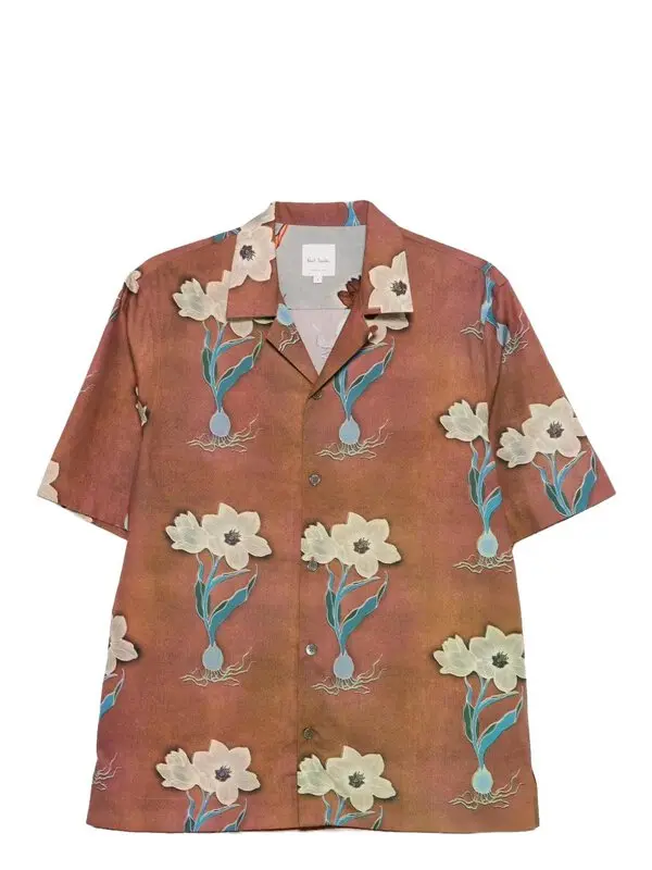 Paul Smith Floral-print Short-sleeve Shirt - Brown