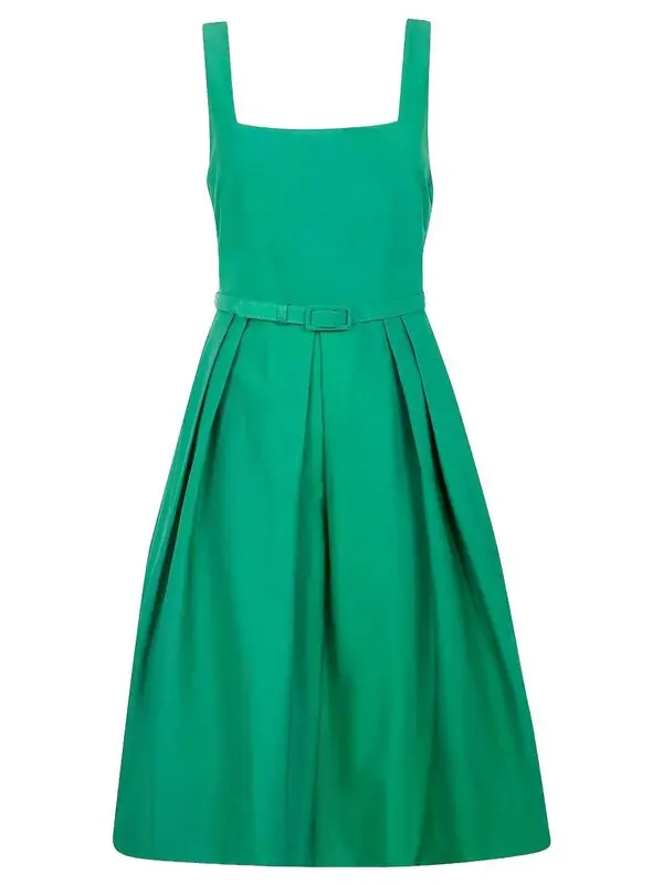 Ralph Lauren Pleated Belted Dress - Green