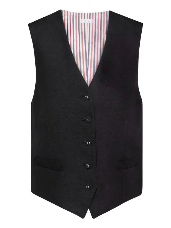 Thom Browne Button Waistcoat - Black