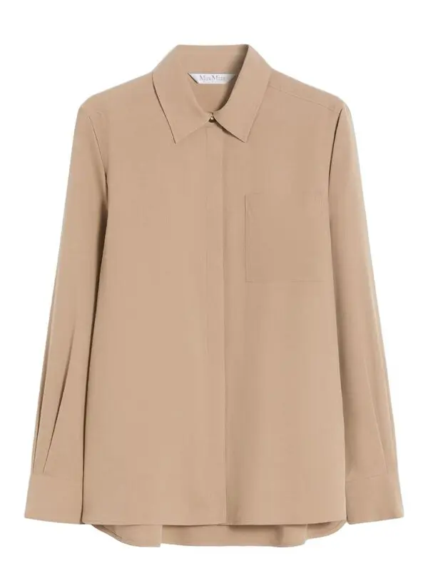Max Mara Silk Canvas Shirt - Hazelnut Brown