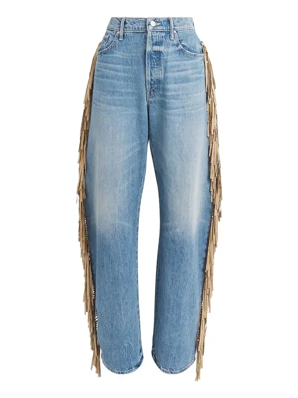 MOTHER The Half-pipe Fringe Jeans - Blue