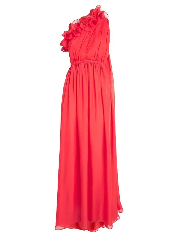 LEO LIN Silk Jenni Maxi Dress - Red