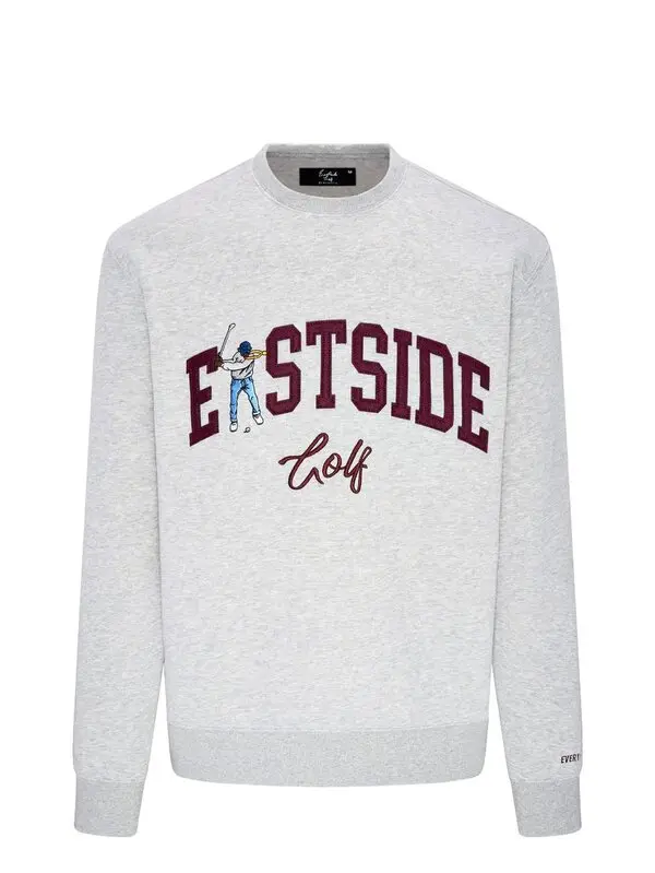 EASTSIDE GOLF Luxe Fleece Logo Appliqué Crewneck Sweatshirt - Heather Grey