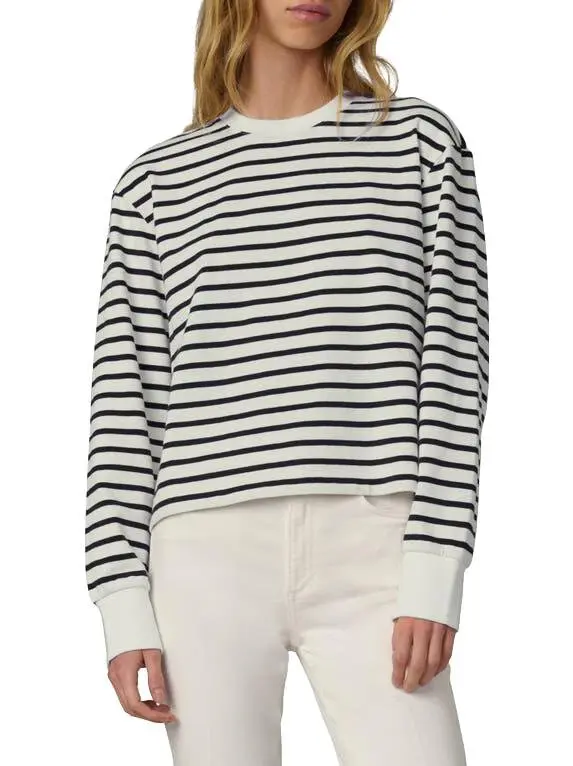 Joe's Jeans Stripe Long Sleeve T-shirt - Milk/navy Stripe