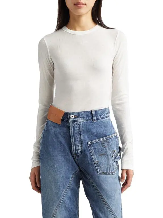 JW Anderson Long Sleeve Crewneck Top - Off White